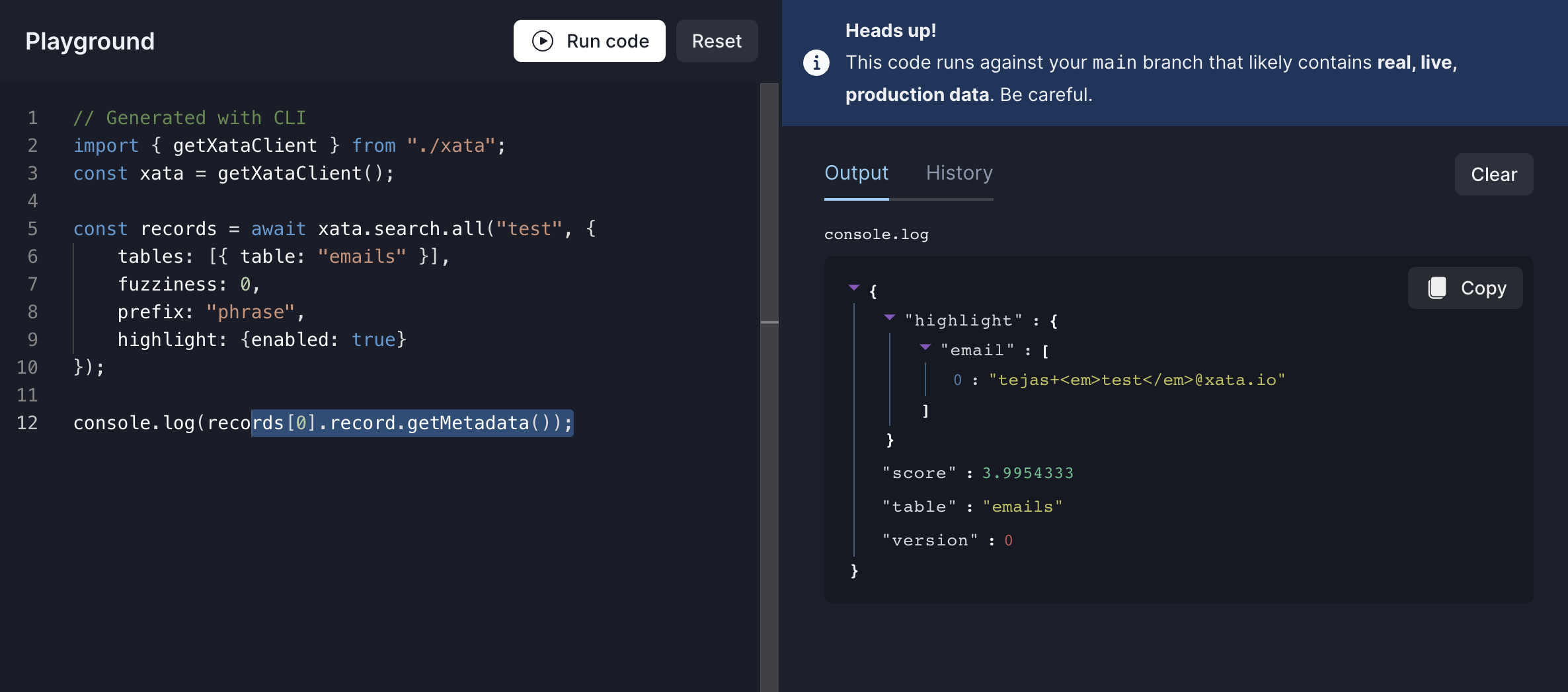 Search Table | Xata - Xata