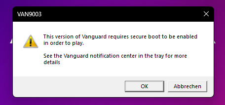 Error VAN 9003 - VALORANT