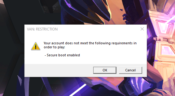 secure boot - VALORANT